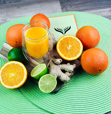 Ingwer Kurkuma mit Orange Shot Rezept